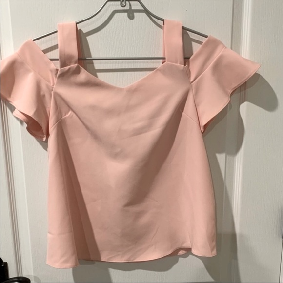Blue Rain | Tops | Blue Rain Light Pink Blush Cutout Coldshoulder Top ...